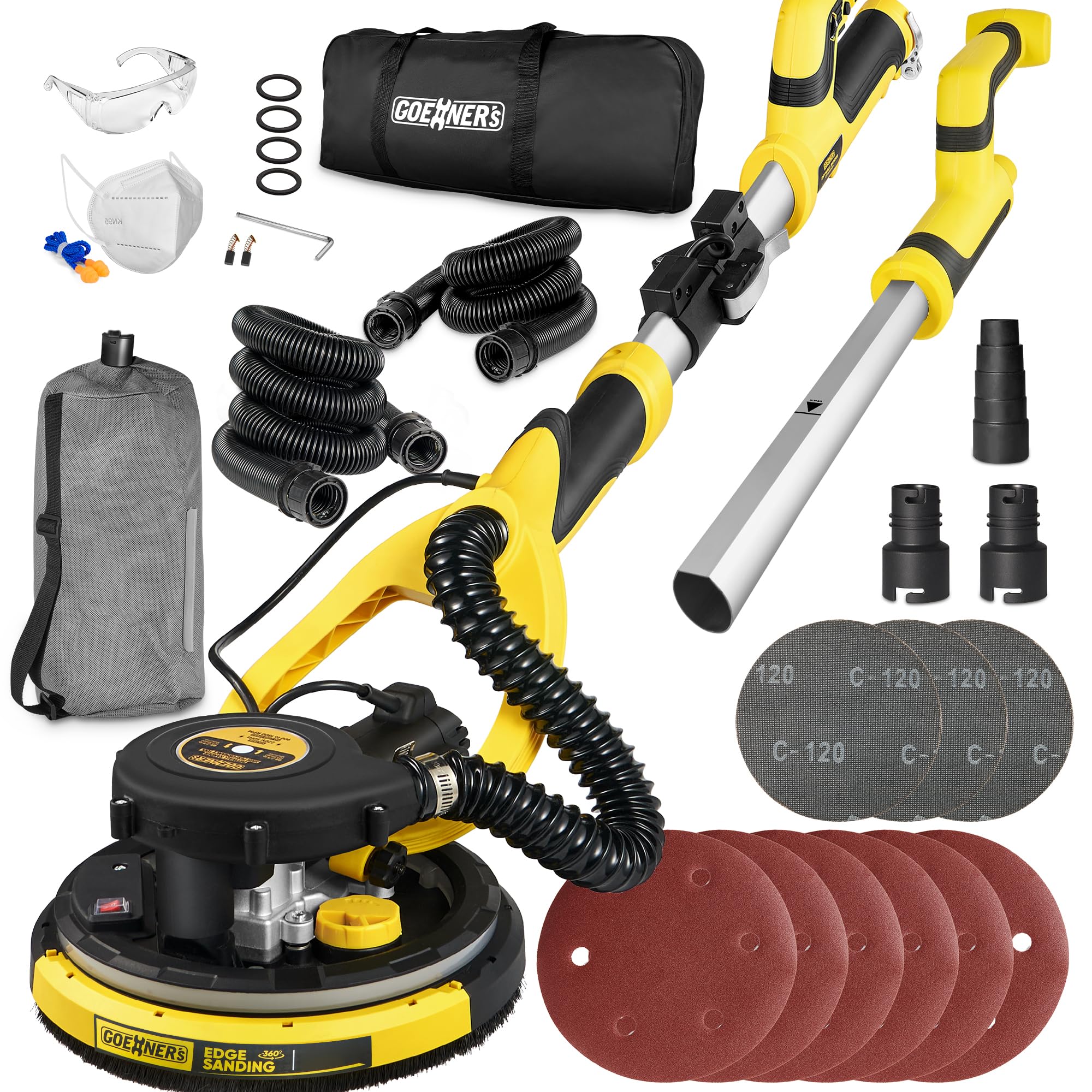 Drywall Sander, 6.5-amp Powerful Electric Drywall Sander with Vacuum ...
