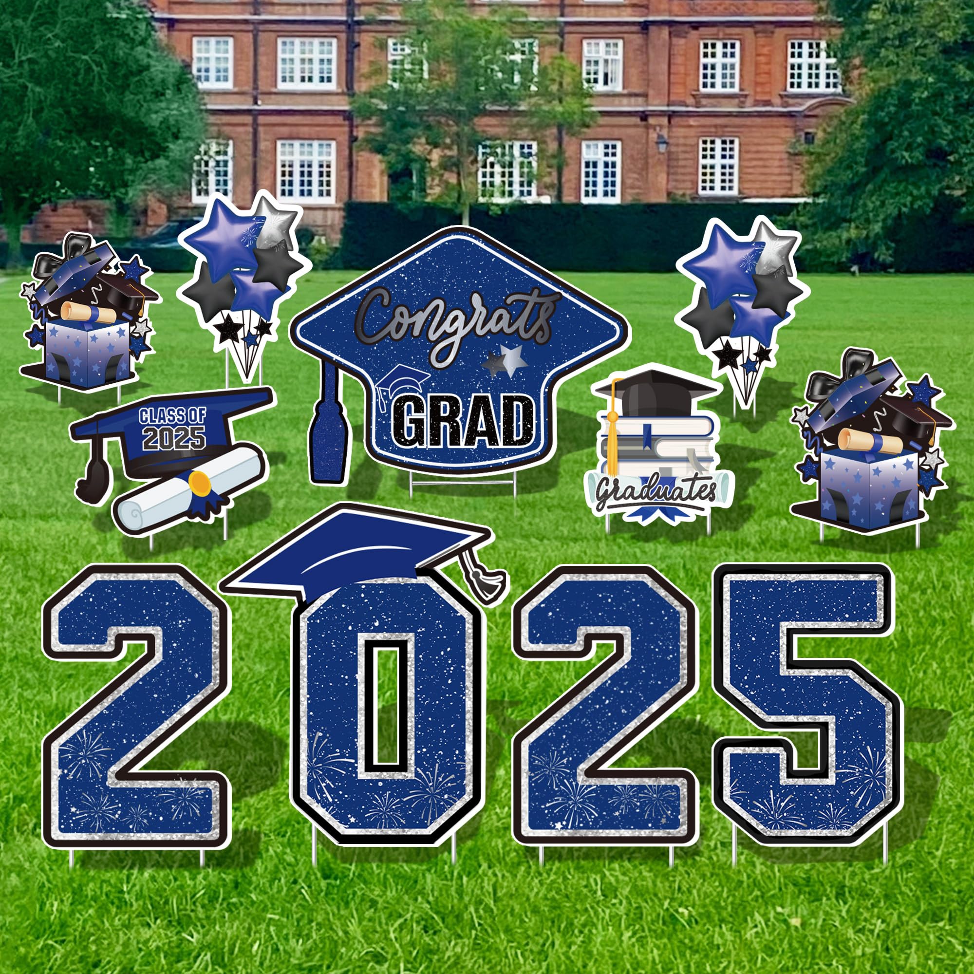 Vivantia Large 11 PCS Graduation Yard Signs, Class of 2025 Congrats ...