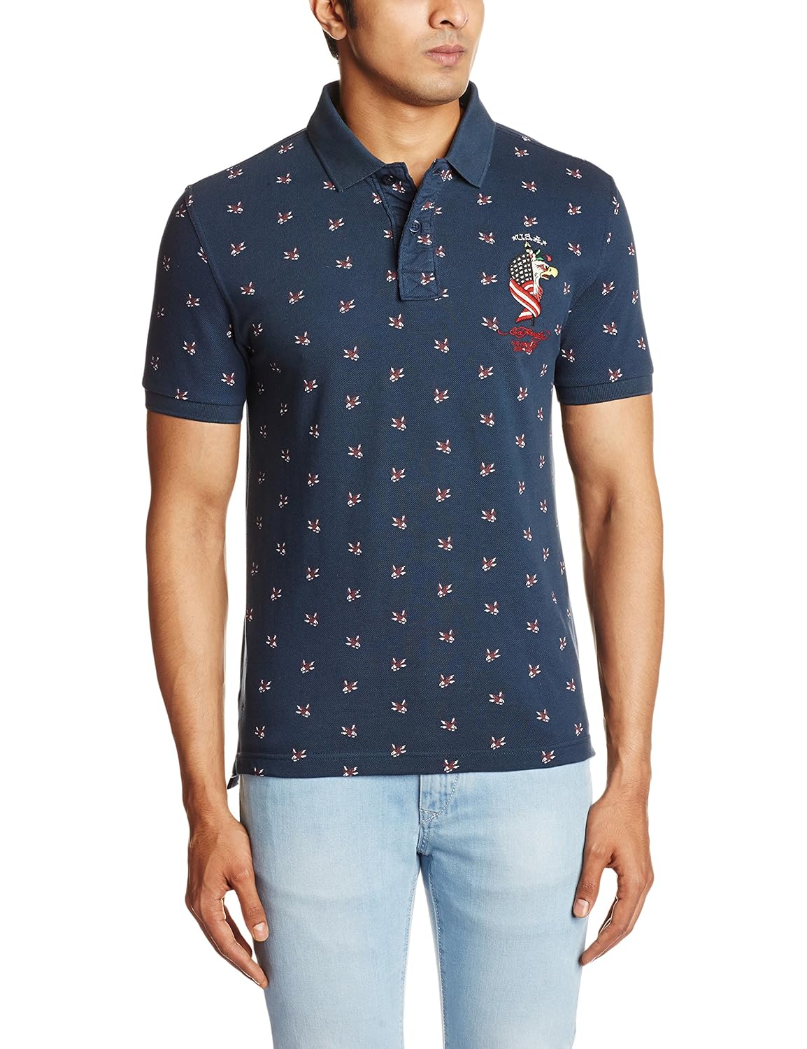Buy Ed Hardy Men's Polo (8907259154220_EHTS0400_Small_Blue) at Amazon.in