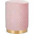 Amazon.com: BIRDROCK HOME Round Pink Velvet Ottoman Foot Stool with ...