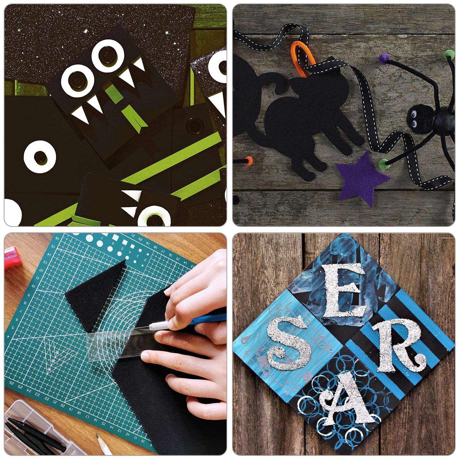 Mua AConnet 50 Sheets 3mm Craft Foam Black EVA Foam Paper 8 x 12 Inch ...