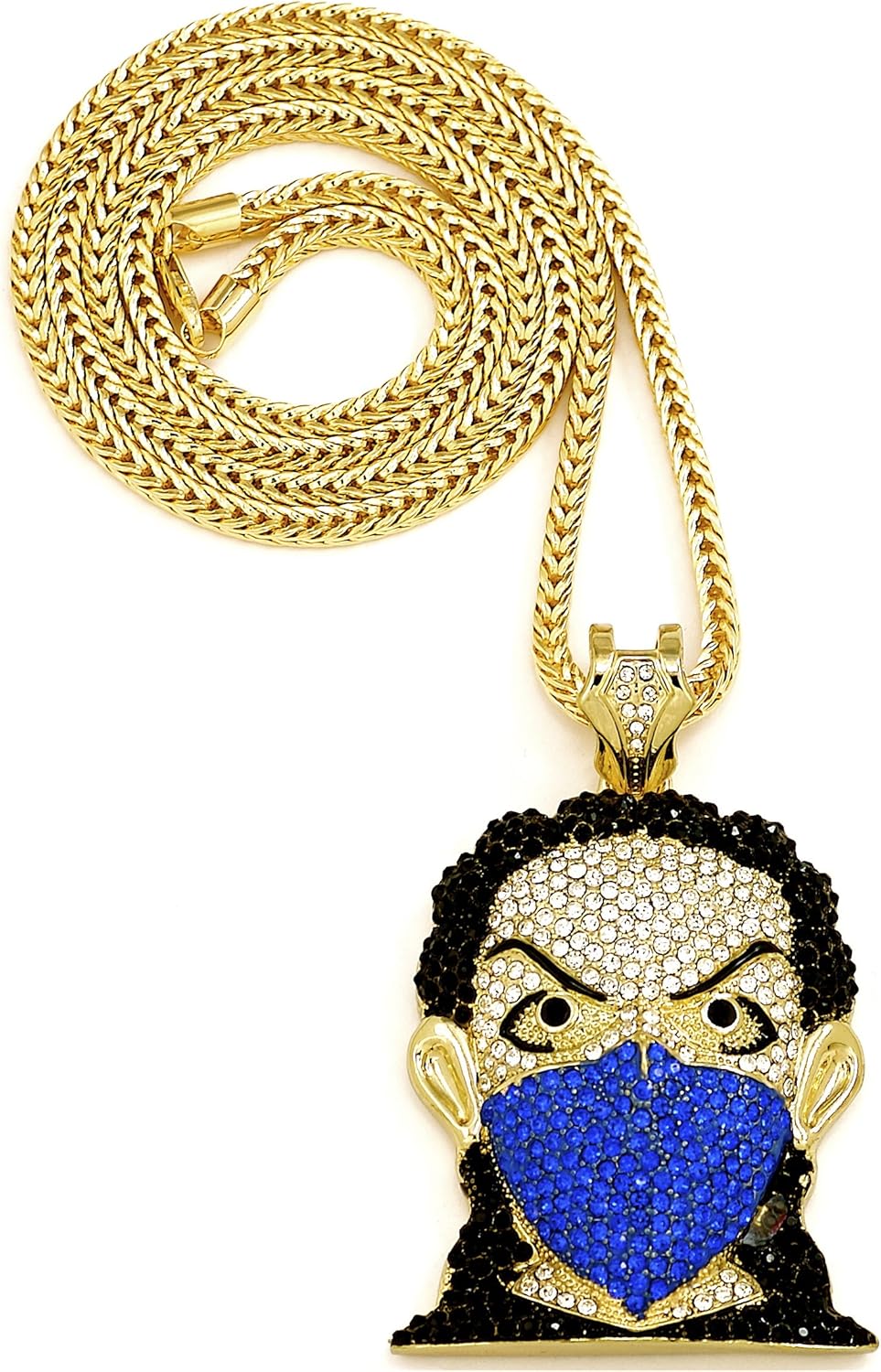 Amazon.com: GWOOD Masked Face Goon Pendant with Gold Color 36 Inch ...