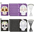 Amazon.com : BXawi 12Pcs Day of The Dead Sugar Skull Sticky Notes with ...