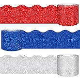 Amazon.com: Whaline 196.9Ft Christmas Glitter Bulletin Board Border ...