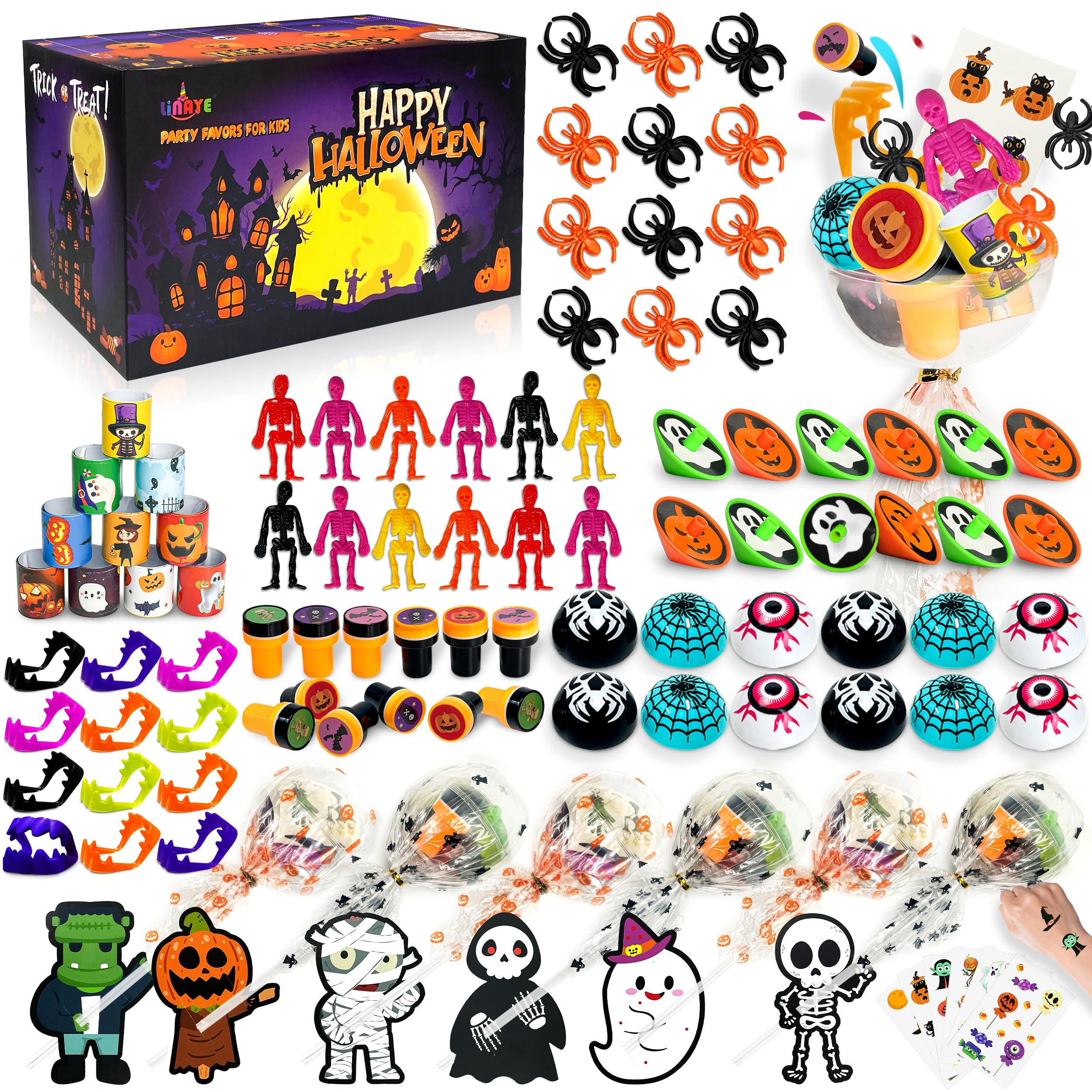 LINAYE Halloween Party Favors for Kids, 12 Pack Non-Candy Halloween ...