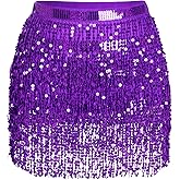 Amazon.com: Ammiko Black Sequin Skirt Fringe Wrap Skirts Sparkly Belly Dance Hip Scarf Tassel ...