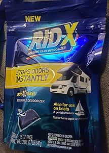 Amazon.com: Rid-x Holding Tank Deodorizer Pacs, for Rv, Boats, Portable ...