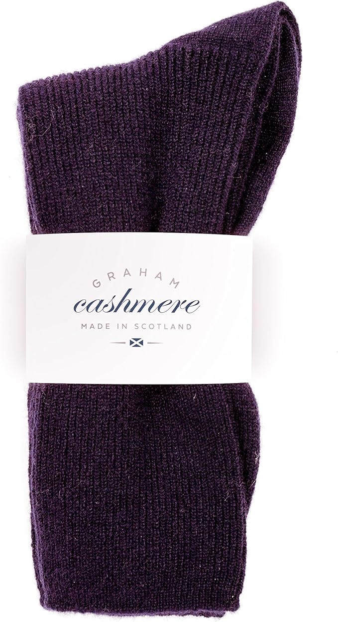 Graham Cashmere - Womens Cashmere Rib Socks - Made in Scotland - Gift ...