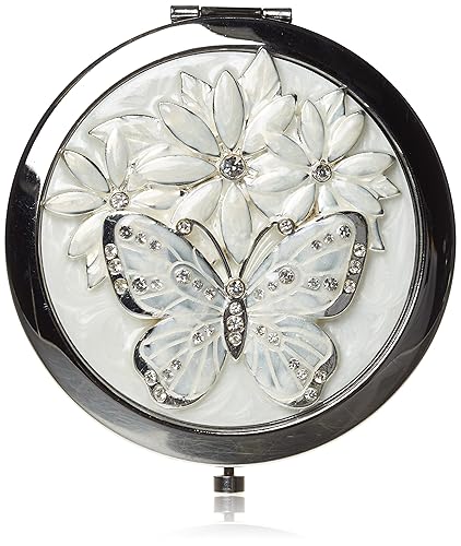 Black Swarovski crystal compact mirror: Amazon.co.uk: Health & Personal ...