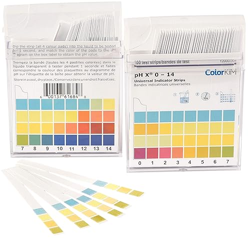 pH Strips, 0-14 Scale, for Testing Water pH, Made of Premium Litmus ...