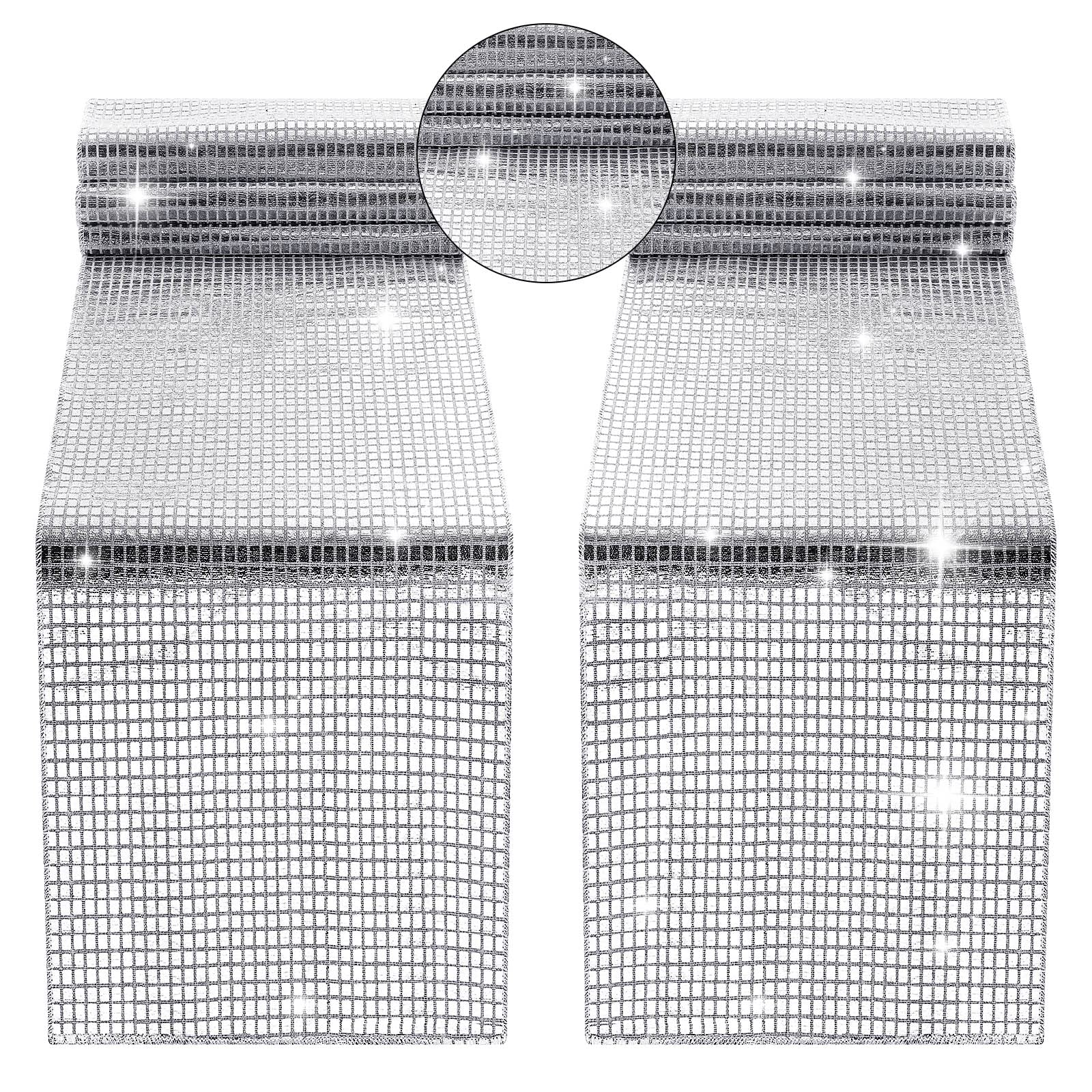 Glitter Disco Party Table Runner 14 x 72 Inch Mirror Silver Foil Table ...