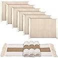 Amazon.com: Boho Macrame Table Runner and Placemats Set of 6, Boho Farmhouse Natural Burlap ...