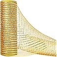 Amazon.com: Ribbli Gold Metallic Mesh Ribbon,10 inch x 30 feet(10Yard ...