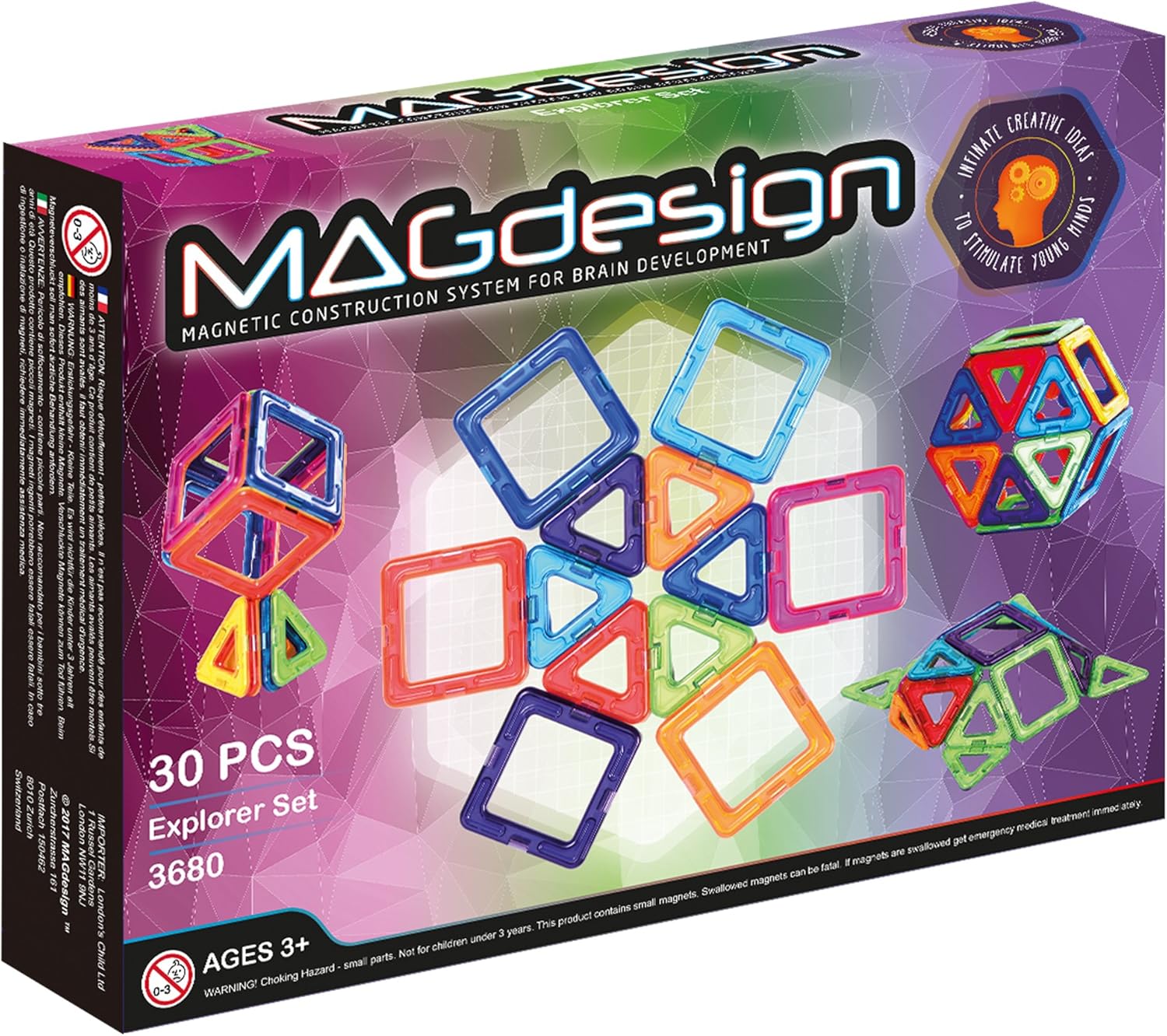MAGdesign Explorer Set (30 PCS) Magnetic construction system for brain development – BigaMart