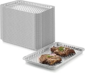 Amazon.com : 24-Pack Disposable Aluminum Foil BBQ Grill Topper Pan ...