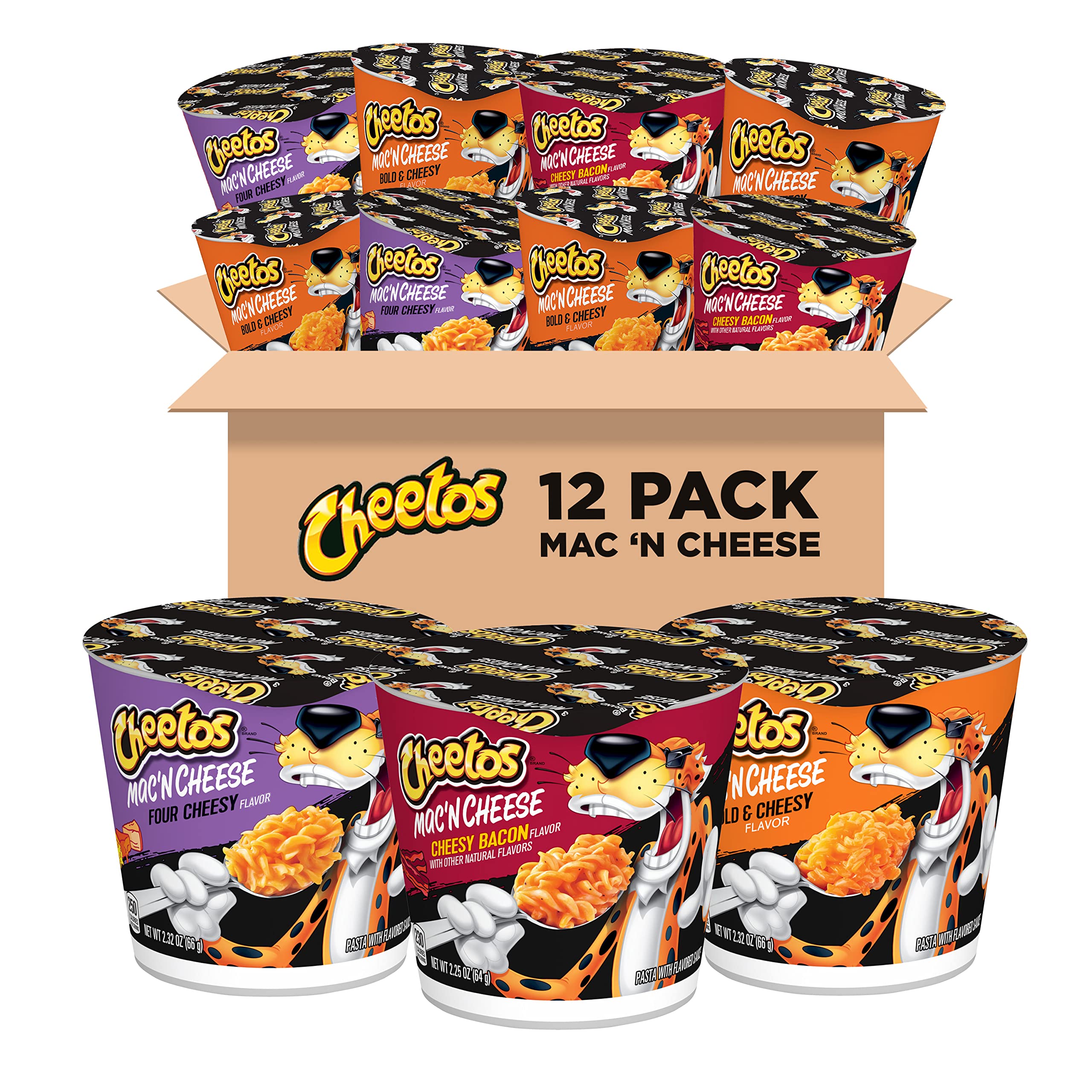 Cheetos Mac & Cheese Cups, 3 Flavor Variety Pack, (Pack of 12) for sale ...
