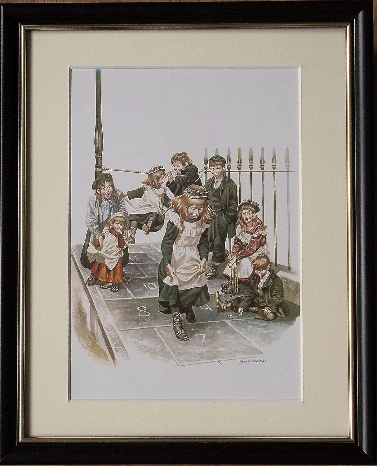 Ronald Embleton framed print, 8''x10'' frame, Hopscotch by Ronald ...