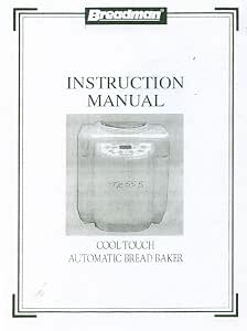 Amazon.com: Breadman TR555 Instruction Manual & Recipe Booklet Bread ...