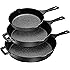 Amazon.com: Simple Chef Cast Iron Skillet 3-Piece Set - Best Heavy-Duty ...