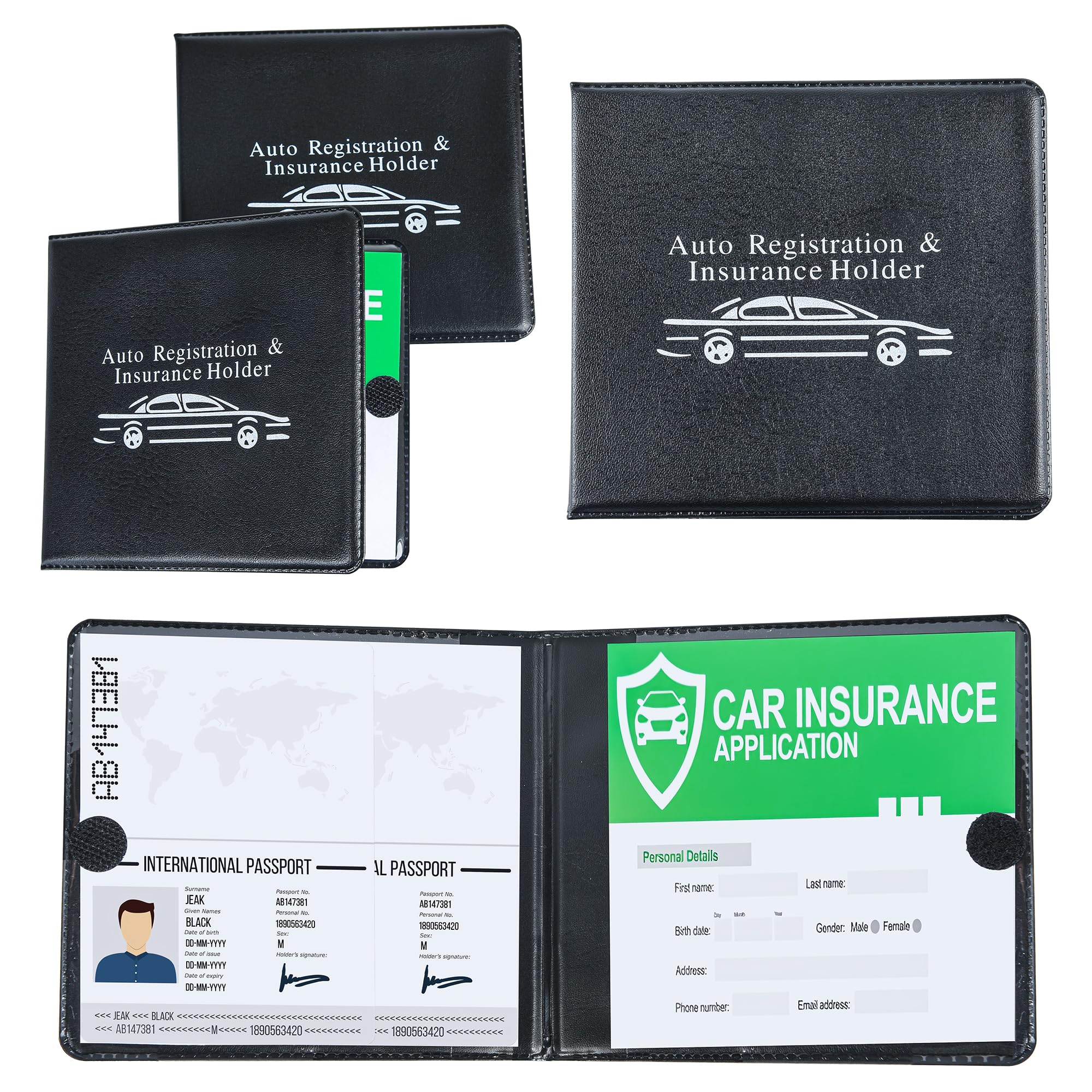 Pacific Mailer Auto Registration and Insurance Card Holder 2 Packs Car ...
