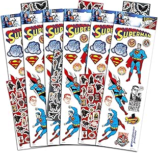 Amazon.com: Superman Party Favors Stickers Pack ~ 18 Superman Sticker ...
