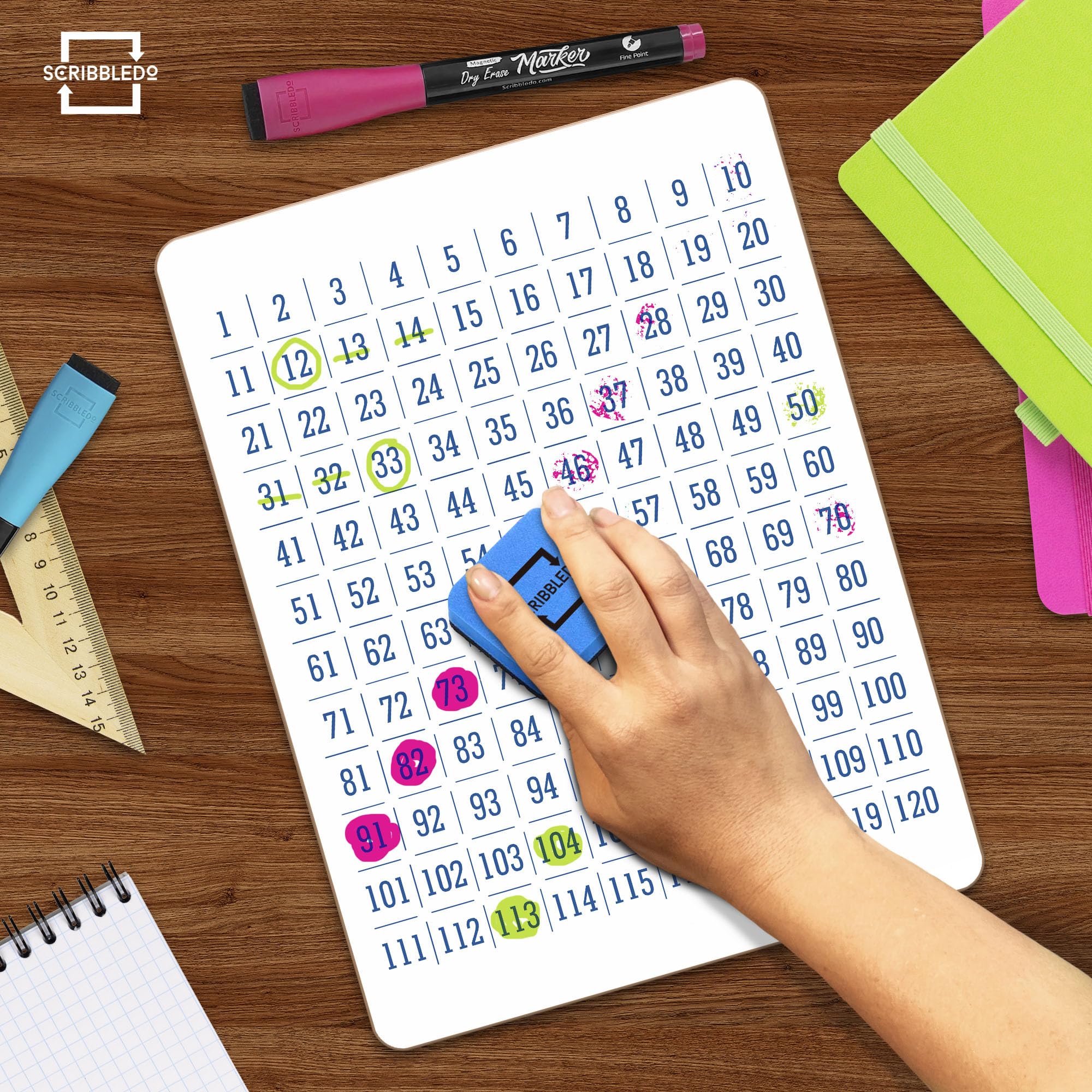 Mua SCRIBBLEDO Dry Erase Number Chart 9”x12” White Board Teacher ...