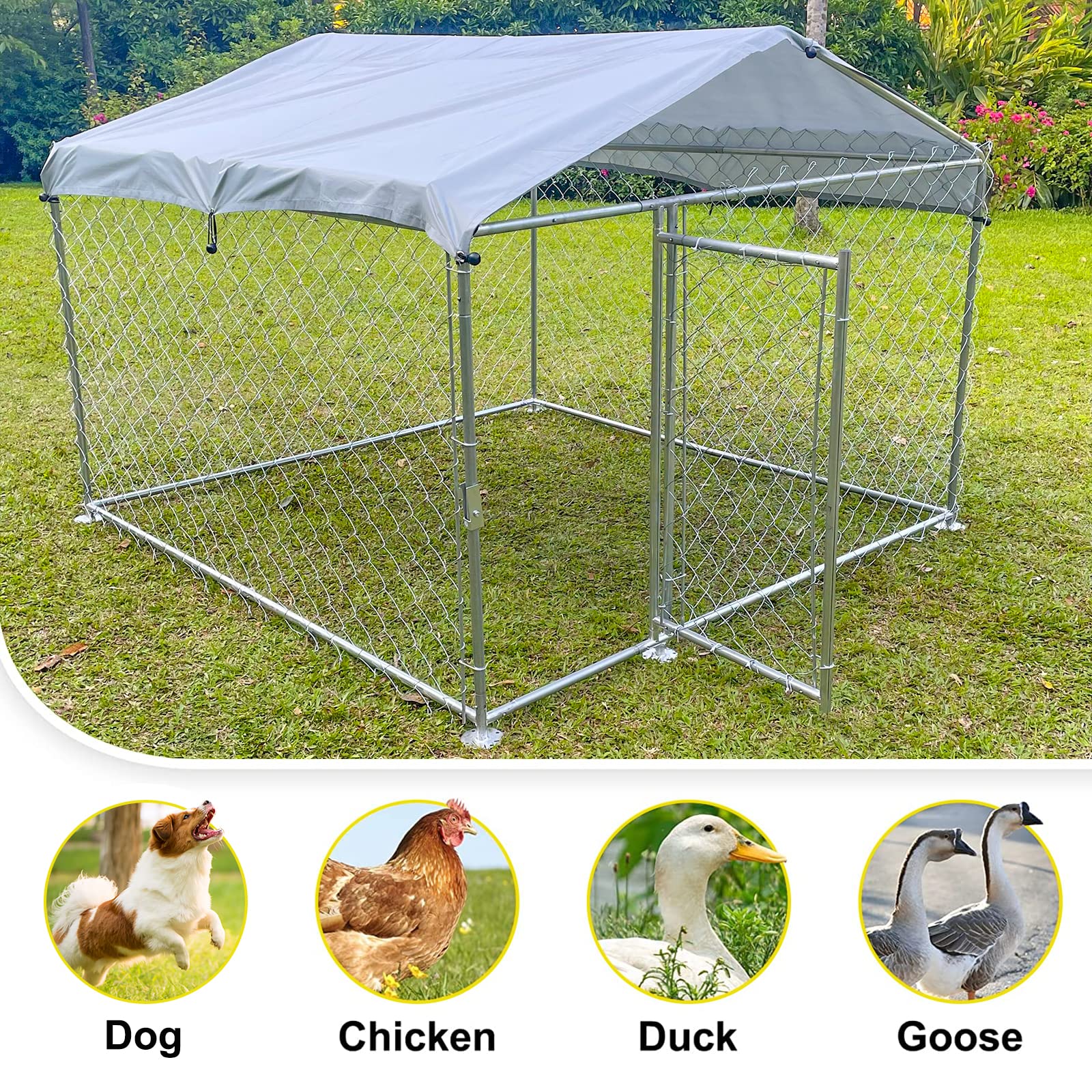 Mua Onesaimei Large Outdoor Metal Dog Kennel with UV & Waterproof Cover ...