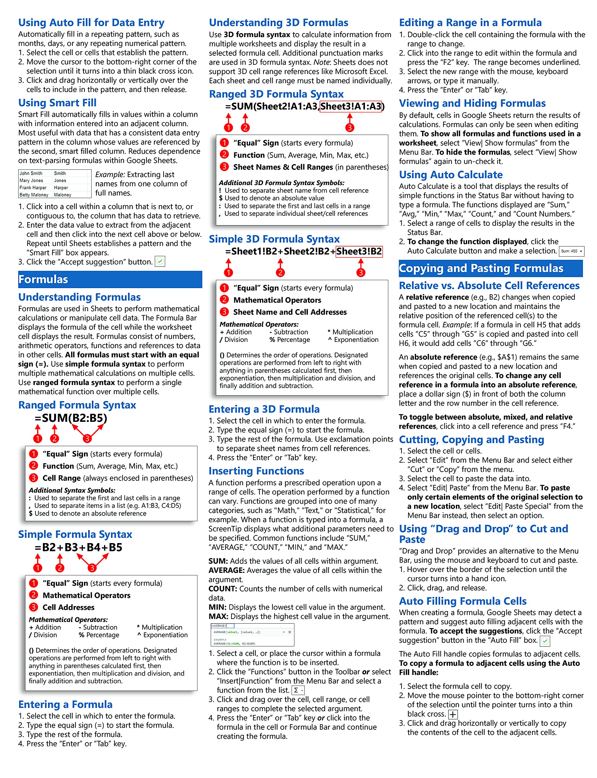 Mua Google Sheets Quick Reference Training Card - Laminated Tutorial ...