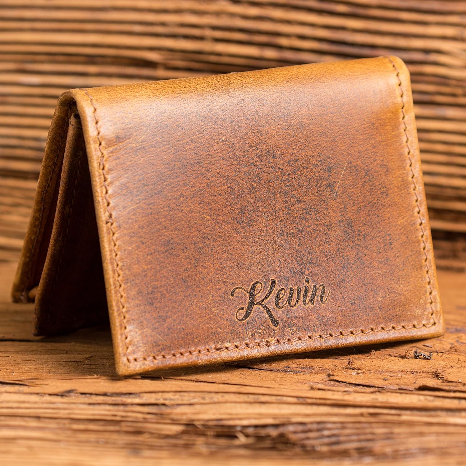 Amazon.com: Unique Fold Open Mens Wallet Personalized ZB32: Handmade