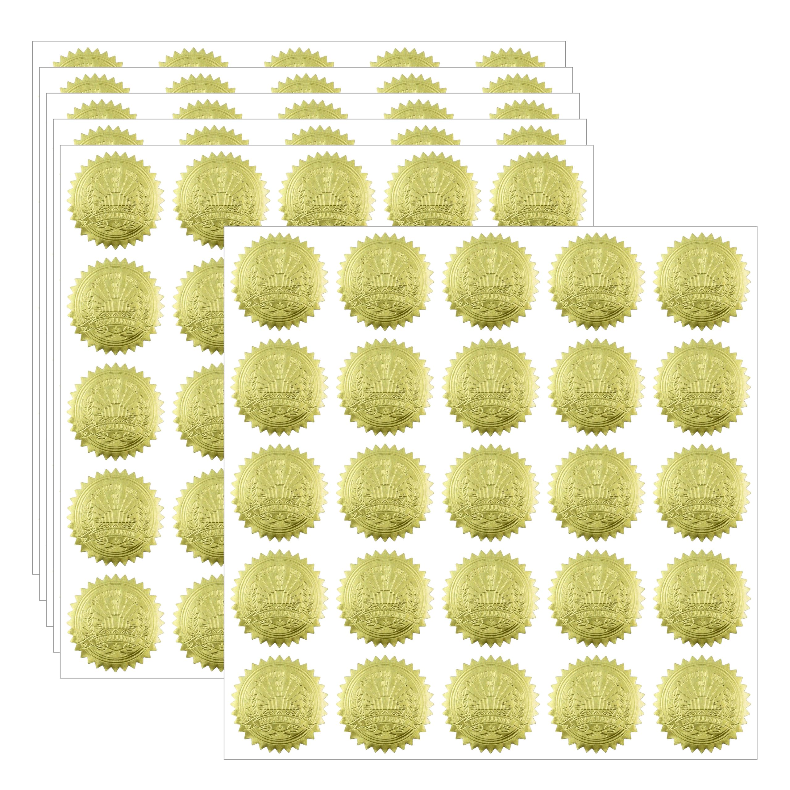 Mua 150 PCS Award Certificate Seals, Gold Foil Embossed Official Seal ...