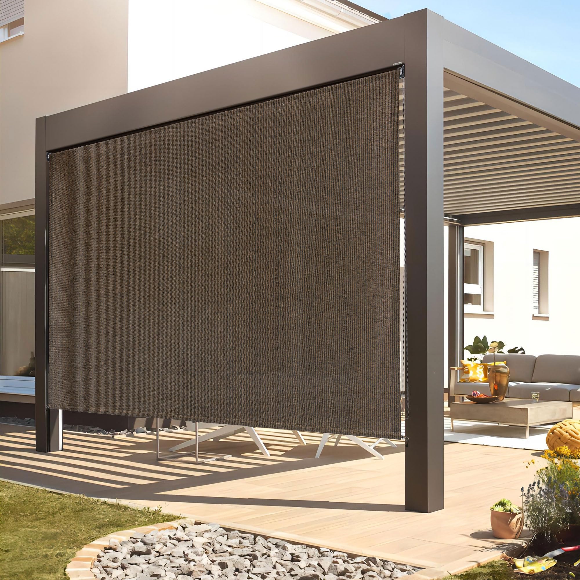 DIFY Outdoor Roller Shade Blinds Roll Up Shade, Exterior Roller Shade ...