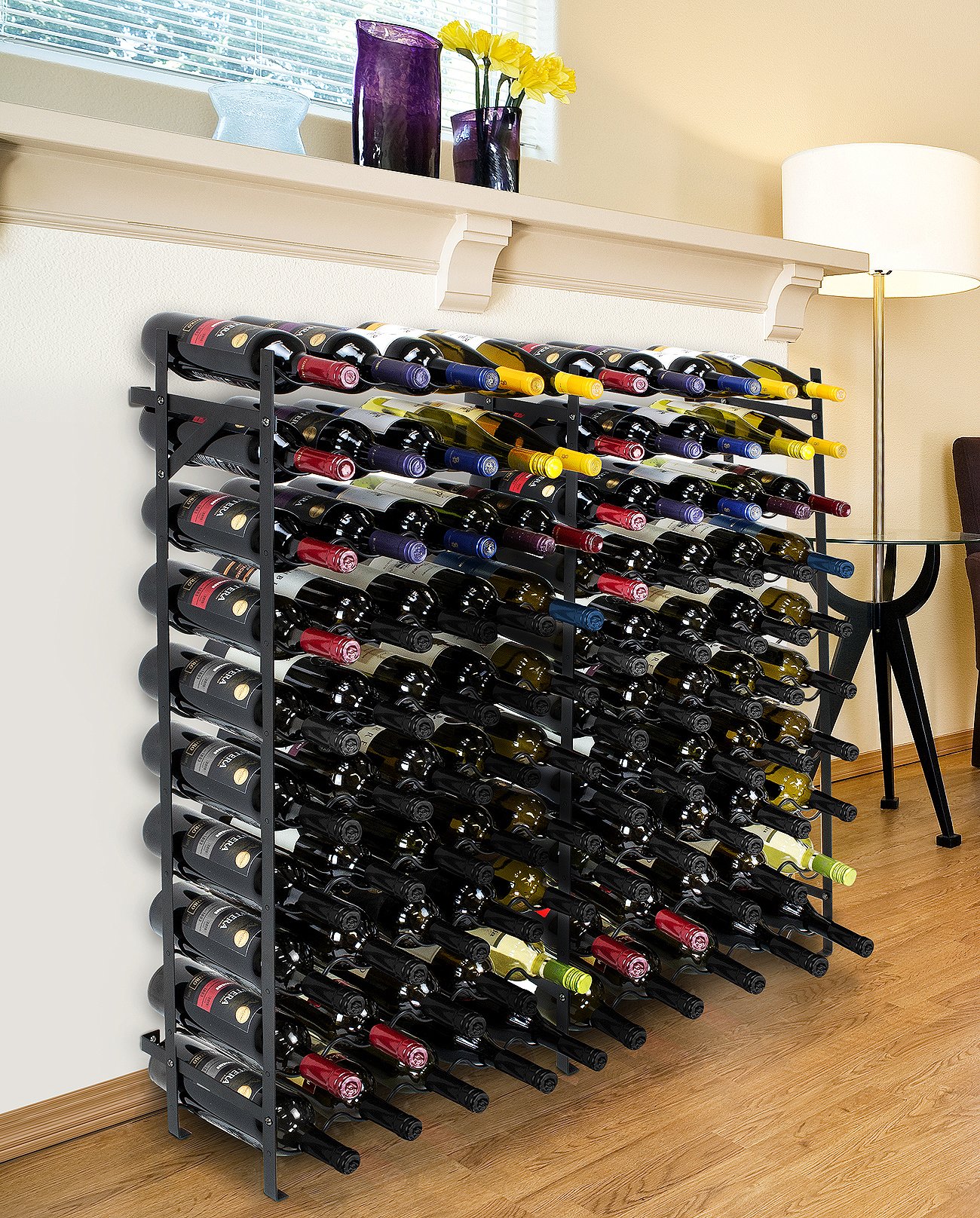 Sorbus Wine Display Rack Large Capacity Wobble-Free Wine Shelves, Wine ...