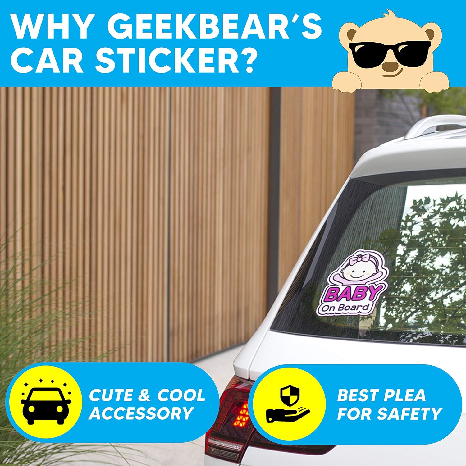 GEEKBEAR Baby on Board Sticker and Decal (Basic Girl, 2 Pack) – Baby ...