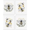 Amazon.com: Big Dot of Happiness Little Bumblebee - Unframed Bee Decor Linen Paper Wall Art ...