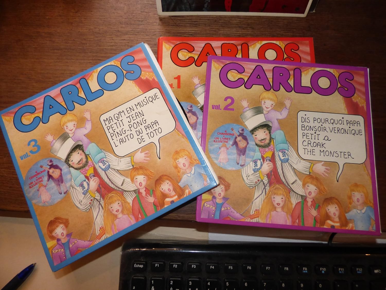 lot de 3 vinyles 45 tours de Carlos : chansons pour les enfants 4 ...
