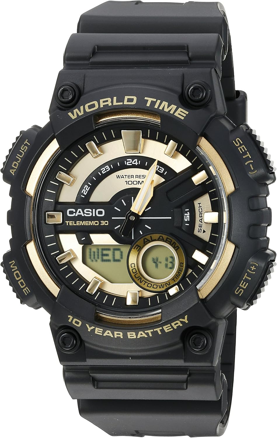 Reloj Casio Digital Telememo Con World Time Para Hombres 50mm Casio Reloj Casio Digital Telememo Con World Time Para Hombres 50mm Casio