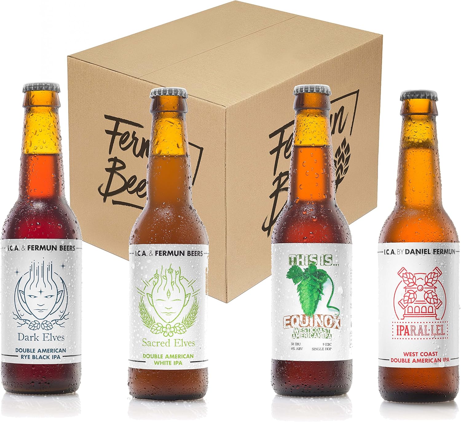 Pack de 4 Botellas 33CL Cerveza Artesana IPA Fermun Beer: Amazon.es ...