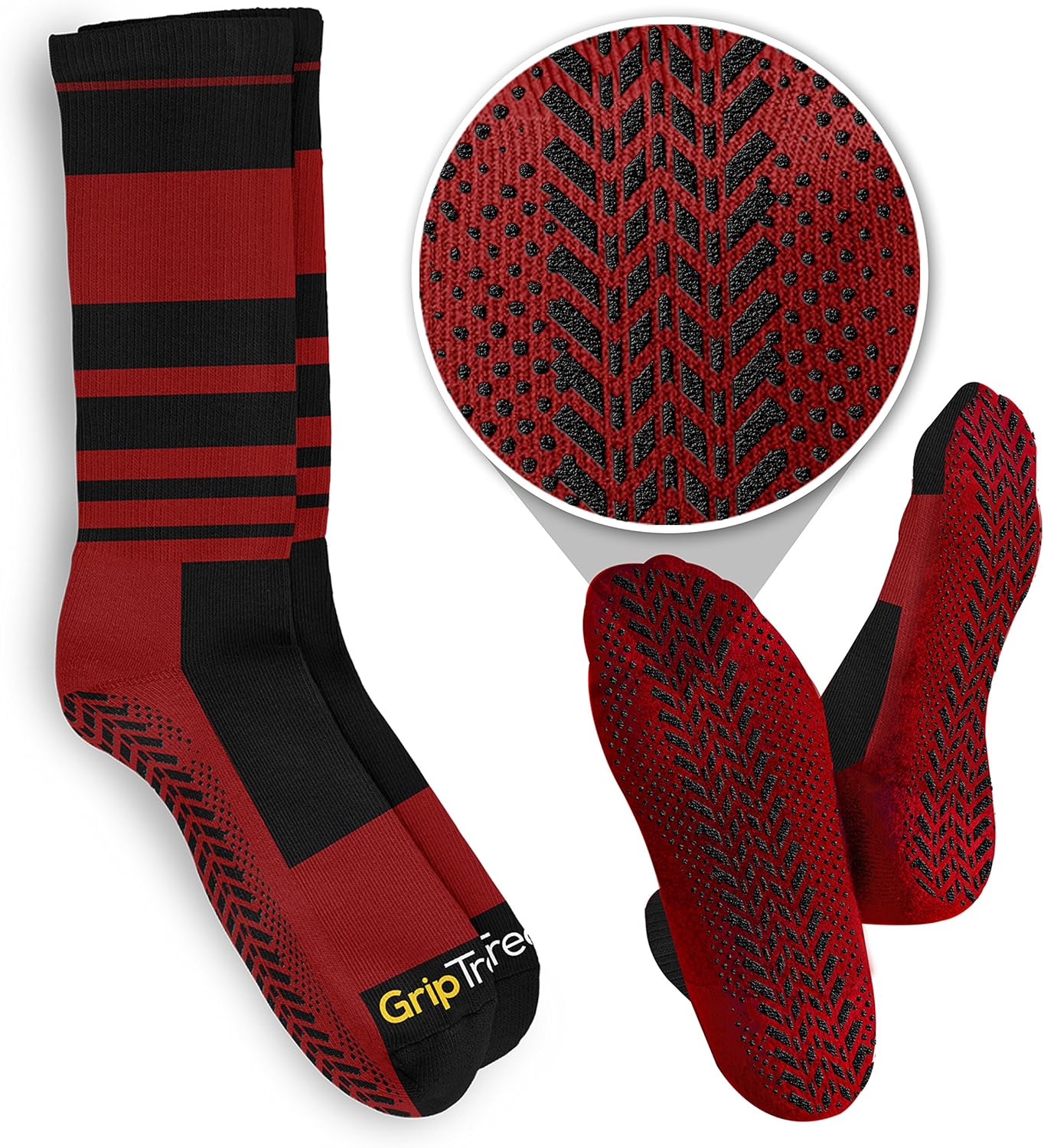 Grip Tread Socks Adults Mens/Womens No Slip Non Skid For Pilates and ...