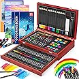 Amazon.com: Art Supplies, iBayam 150-Pack Deluxe Wooden Art Set Crafts Drawing Painting Kit with ...