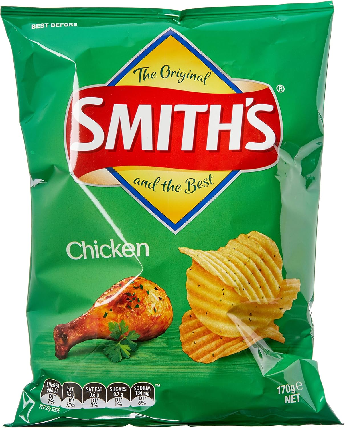 Smith's Crinkle Cut Chicken Chips, 12 x 170 Grams: Amazon.com.au ...