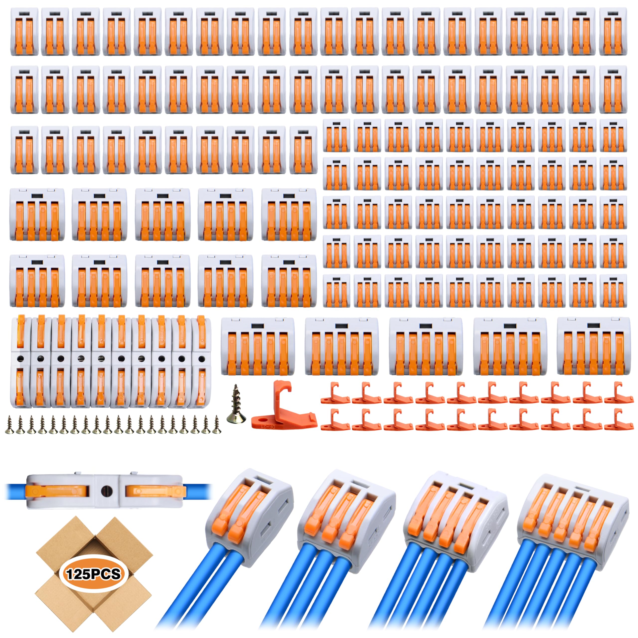Mua Lever Wire Connectors,HTCELLE 125-Piece Electrical Connectors ...