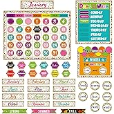 Amazon.com : Groovy Calendar Bulletin Board Set Decorations Retro ...