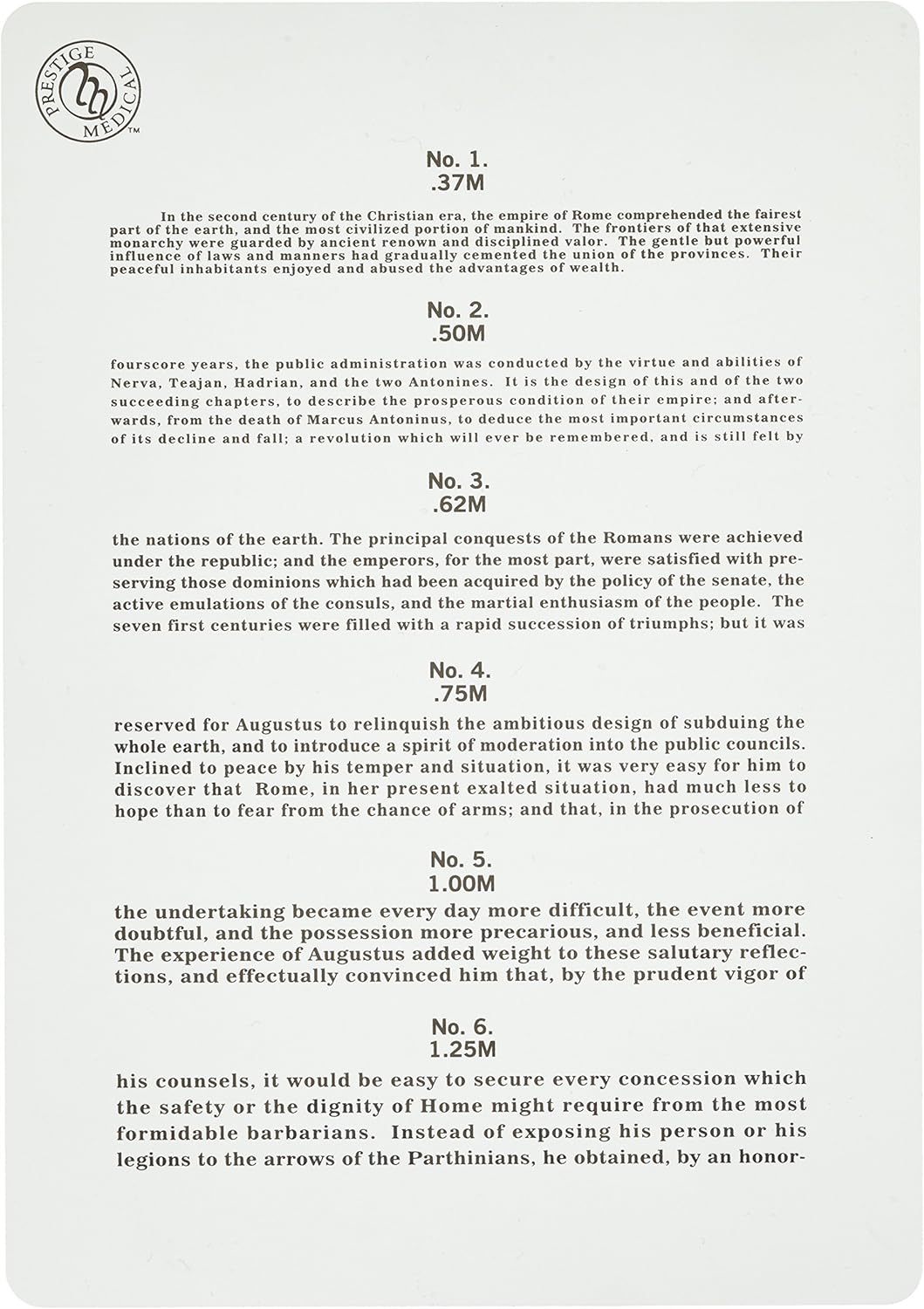 Prestige Medical Jaeger Eye Chart, 0.60 Ounce: Amazon.com.mx: Salud y ...