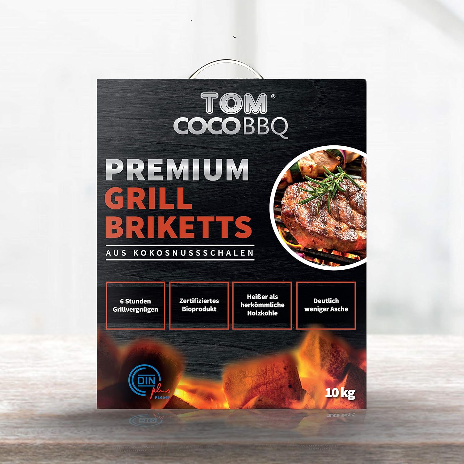 TOM COCO BBQ 10KG Premium Grillbriketts aus Kokosnussschalen Barbecue ...