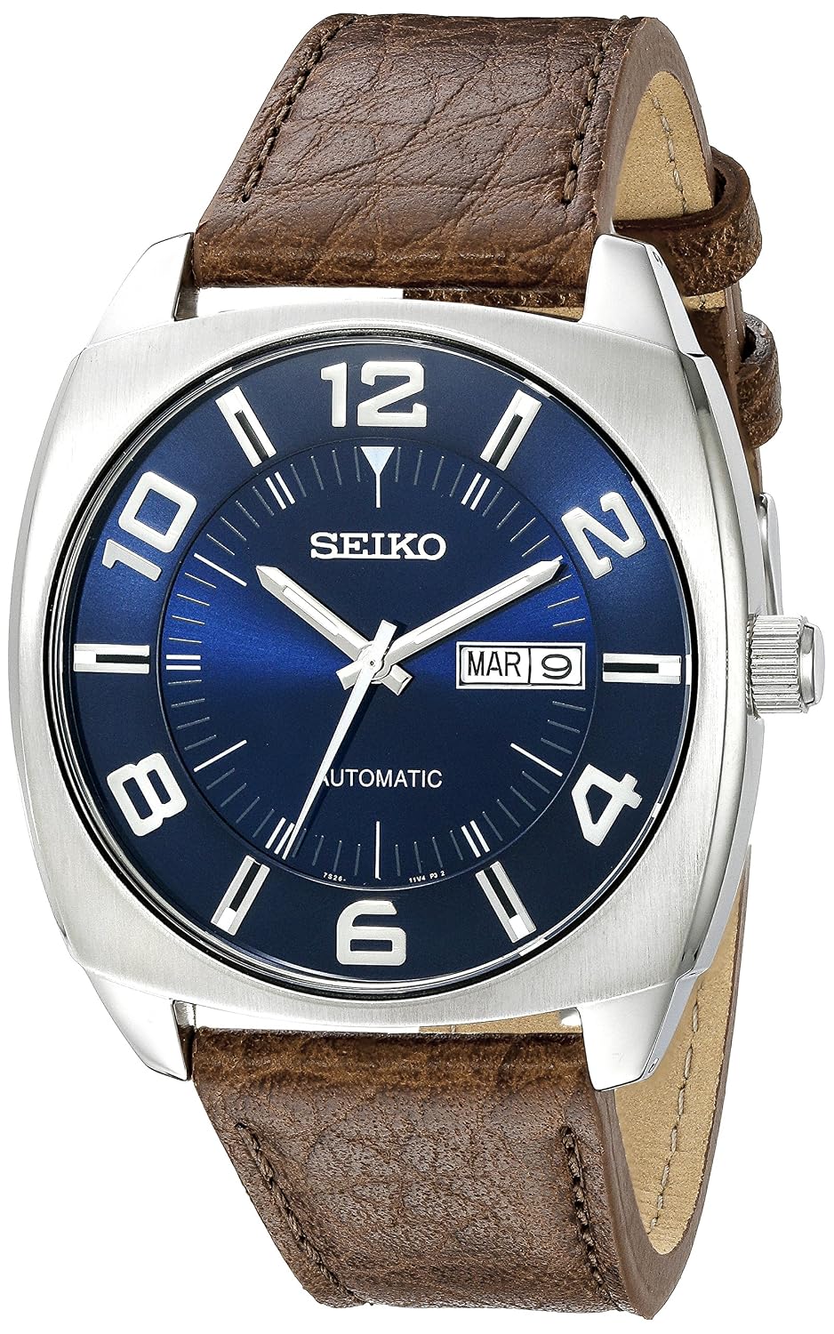 Buy Seiko Analogue Men's Watch (Blue Dial Brown Colored Strap) Online ...