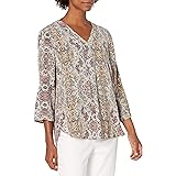 Chaus Women's Sleeveless Asymmetric Tiered Stripe Blouse, Cerulean ...