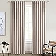 Amazon.com: Linen Curtains 84 Inch Length 2 Panels Total Blackout for ...