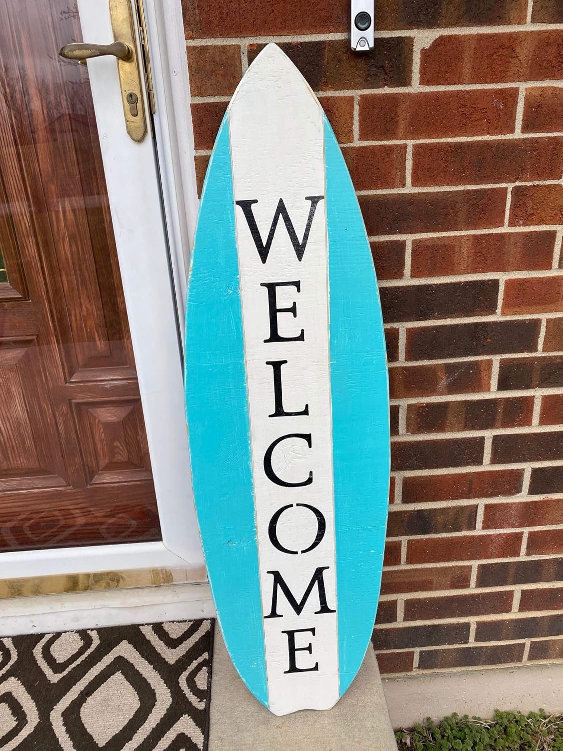 Amazon.com: Beach House Welcome Sign Nautical Wall Art Surfboard Sign 4 ...