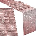 Amazon.com: Mixweer 24 Pcs 12 x 108 Inch Rose Gold Sequin Table Runners Bulk Glitter Sequin ...