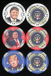 Amazon.com : 3 Donald Trump Poker Chip Set 45th President of the United ...